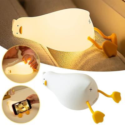 Cina Novità Tocco Creativo Pato di Silicone Luce Notturna Bambini Bambini Luce Notturna Lampada Regali Luce Notturna Decorazione Camera Sonno in vendita