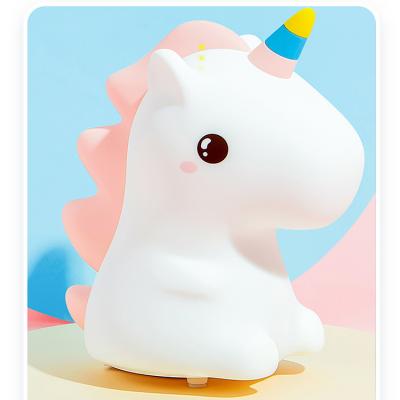 Cina Sensore tattile Cambiamento di colore Lampada per bambini Luce per sonno Arcobaleno unicorno Silicone Lampada notturna per bambini camera da letto regalo speciale in vendita