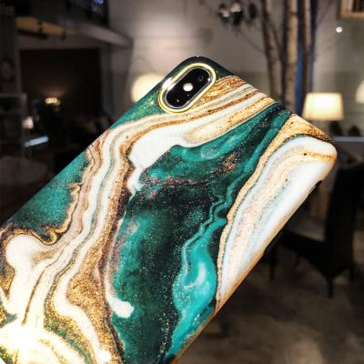 China Het gouden Geval van de Folie Elegante Marmeren Telefoon Antislag Beschermend Geval voor Iphone XS Te koop