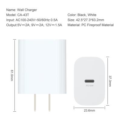 Cina Adattatore veloce di viaggio del caricatore dell'ABS a prova di fuoco dell'adattatore del caricatore del telefono cellulare di PD20W per Iphone 12 in vendita