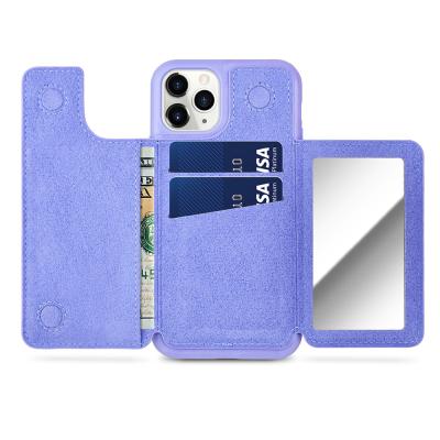 China Tampa móvel da composição floral de Kickstand da caixa do telefone do bolso de cartão do teste padrão para Iphone 12 à venda