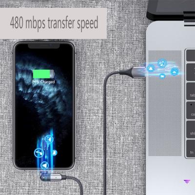 Cina il telefono cellulare 480mbps cabla il trasferimento di dati di carico di potere di 2.4A 1.2m la rotazione di 180 gradi in vendita