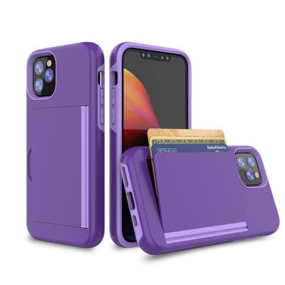 China Suporte duplo do bolso de cartão da camada dos casos resistentes à prova de choque do telefone celular para Iphone à venda