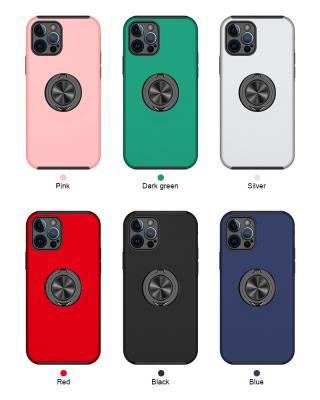 Cina Protezione pieghevole dell'obiettivo di Kickstand di strati del dito della presa della cassa doppia del telefono per il supporto dell'automobile in vendita