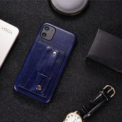 Cina I colori di cuoio del caso quattro del telefono della presa del dito dell'unità di elaborazione colpiscono l'assorbimento con la tasca di carta in vendita