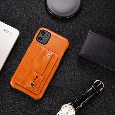 Cina I colori di cuoio del caso quattro del telefono della presa del dito dell'unità di elaborazione colpiscono l'assorbimento con la tasca di carta in vendita