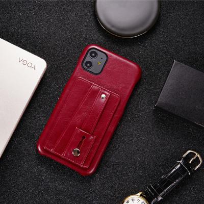 Cina I colori di cuoio del caso quattro del telefono della presa del dito dell'unità di elaborazione colpiscono l'assorbimento con la tasca di carta in vendita
