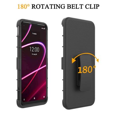 Cina 3 antiurto in 1 cassa del telefono, anti clip della cinghia di Kickstand di slittamento di caso irregolare resistente in vendita