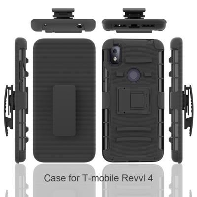 Cina 3 antiurto in 1 cassa del telefono, anti clip della cinghia di Kickstand di slittamento di caso irregolare resistente in vendita