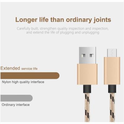 Cina sincronizzazione dei dati intrecciata di nylon micro di carico veloce 3ft del cavo di dati di 1m USB in vendita