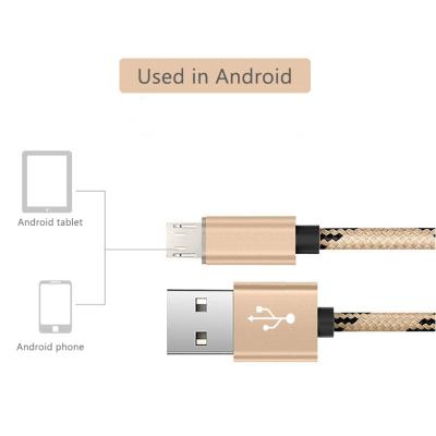Cina sincronizzazione dei dati intrecciata di nylon micro di carico veloce 3ft del cavo di dati di 1m USB in vendita