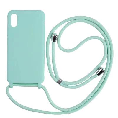 China De vloeibare Gevallen van de de Riem Schokbestendige Telefoon van de Silicone Nylon Kabel voor Iphone 6 7 Pro Maximum Te koop