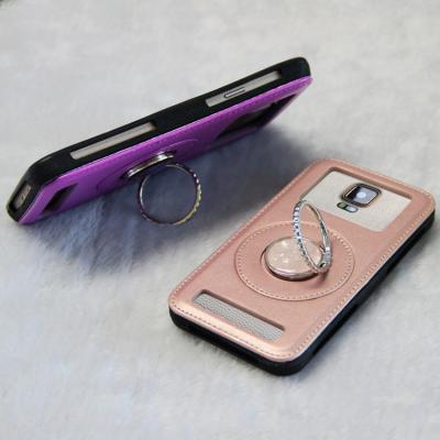Cina Casse di cuoio del telefono della presa universale del dito per Samsung Huawei Mobicel Maxfone in vendita