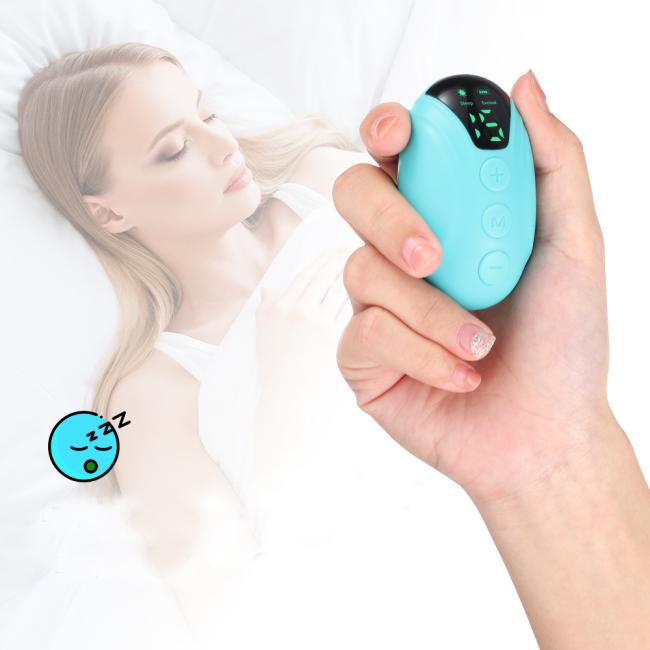 Handheld sleep aid device in use