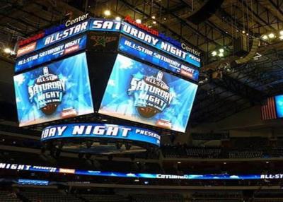 China Wide View Angle P10 SMD 3IN1 Indoor Advertising LED Display in basketball court for sale