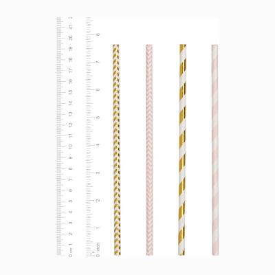 China Biodegradable Paper Bubble Tea Straws , CMYK Colorful Paper Straws for sale