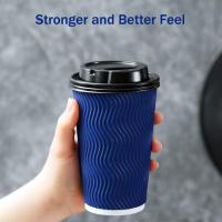 China Insulated Compostable Biodegradable Paper Coffee Cups 12oz 16oz Double Wall Disposable with PLA Coating for sale