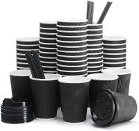 China Biodegradable 12oz Disposable Double Wall Paper Coffee Cup Custom Flexo Printing for sale