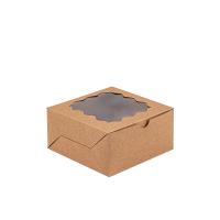 China Compostable Rectangular Cake Box with Window 200x200x100mm for Wedding Afternoon Tea for sale