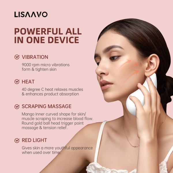 Quality Heating Vibration Facial Massager 5W Red Light Face Massager Tool Vibrating for sale