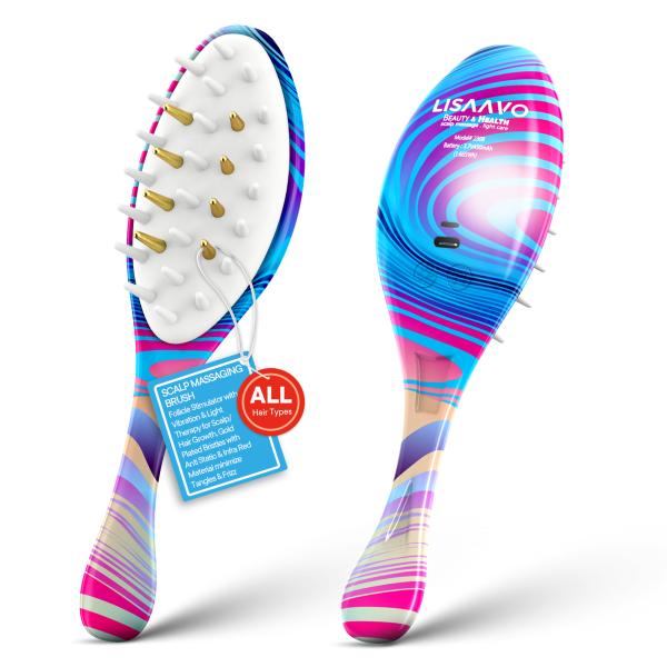 Quality 450mAh 3.7V Rechargeable Hair Brush EMS 450nm Blue LED Therapy Comb for sale