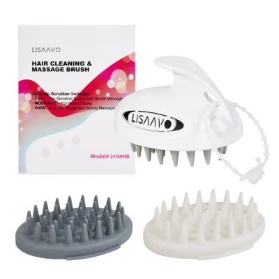 China Interchangeable Scalp Massager Brush Soft / Moderate / Hard Scalp Massage Hair Wash for sale