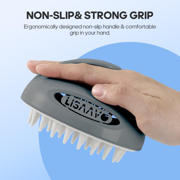 Quality Gray Interchangeable Scalp Scrub Brush With 3 Hardness Levels for sale