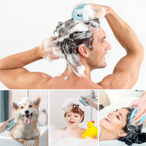 Quality Blue Easy Clean Scalp Massager With 3 Interchangeable Scrubbers for sale