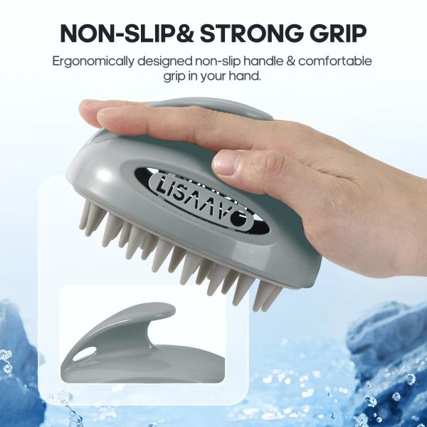 Quality Gray Interchangeable Scalp Scrub Brush With 3 Hardness Levels for sale