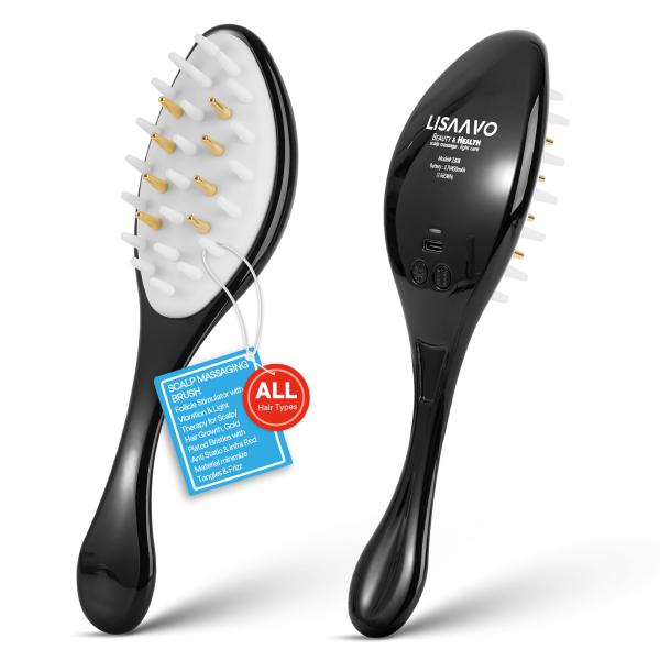 Quality Red LED Hair Growth Therapy Comb 650nm EMS Vibration Hair Brush for sale