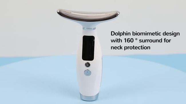 Close-up of EMS Massage Neck Beauty Device controls
