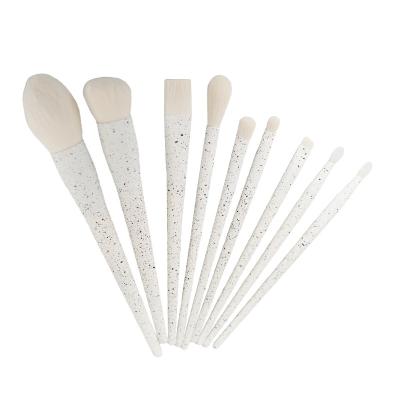 China 9Pcs Complete Set Eco-Friendly PLA Plastic Handles High-Density Nylon Bristles Makeup Brush Set for sale