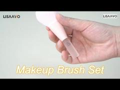 9-piece mini travel makeup brush set with 300,000+ ultra-soft bristles and macaron color options