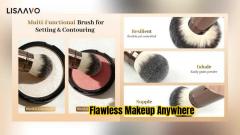 Portable Tri-Color Nylon Hair Makeup Brush
