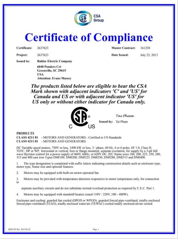 CSA certificate - EVERSUN Machinery  (Henan)  Co., Ltd