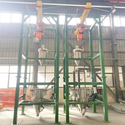 Cina Sistema di trasporto della polvere con stazione di alimentazione in sacchetto da due in una tonnellata per lo scarico automatico senza polvere di qualità alimentare in vendita