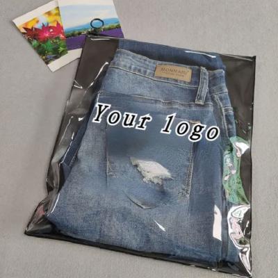 China Black Zipper Poly Pvc Custom Packaging Bags For Hoodie Clothing for sale