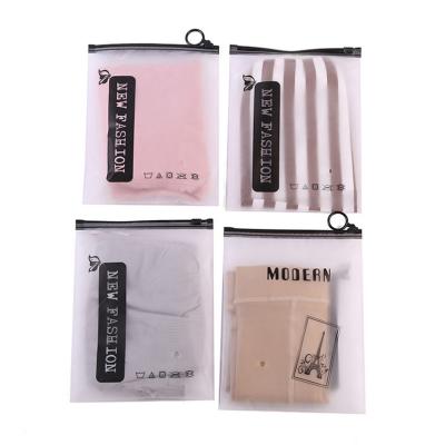 China Custom Matte / Frosted PE Clothing Zipper Bags Biodegradable for T Shirt Swimwear for sale