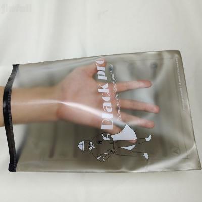 China Black Clothing Zipper Poly Bags Custom Logo Printed For Packaging Hoodie for sale