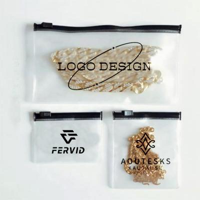 China Reuse Eco Friendly Jewelry Zipper Bag Pvc Frosted Blend Color Translucent for sale