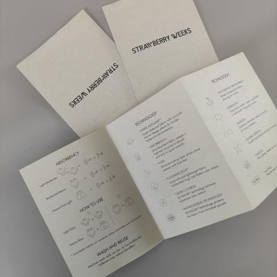 China Clothing Instruction Manual Customized Card with Matte Lamination Surface for sale