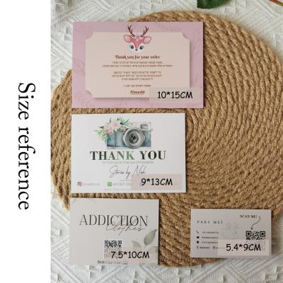China White Paper Thank You Card For Small Businesses Decor Small Shop Gift Packet for sale