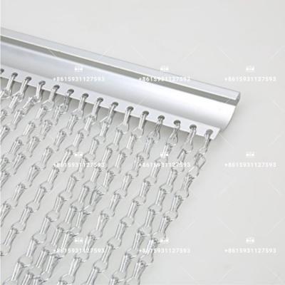 China 90x210cm Silver color Aluminum chain link curtain used for door for sale