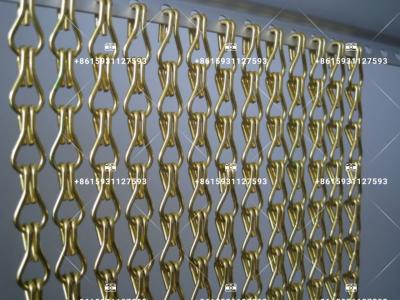 China The hotel metal decorative mesh aluminum Chain link curtain for decorative screen partition for sale