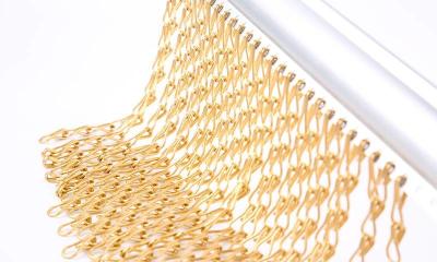 China Decoration Chain Link Curtains/Chain Mall Curtains/ Chain Link Mesh Curtains Bronze Color Aluminum Metal mesh for sale