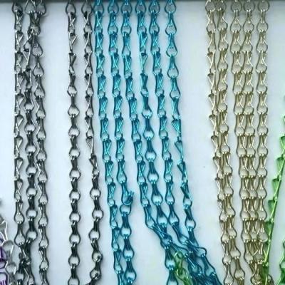 China double hook metal chain link fly wire screen mesh curtain Colorful double hook aluminum chain link curtain for sale