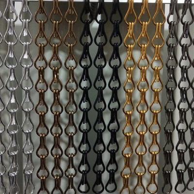China Anodized metal decorative Aluminum chain link fly screen curtain Metal Chain Link Fly Screen Mesh Door Curtain for sale