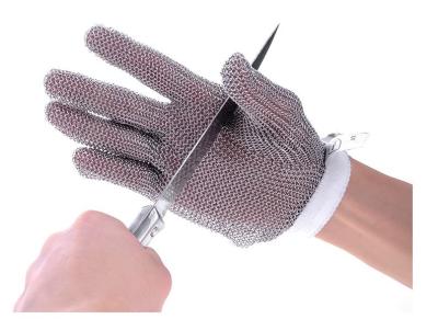 China Safety Cut Proof Stab Resistant Stainless Steel Wire Metal Mesh Butcher Gloves for sale