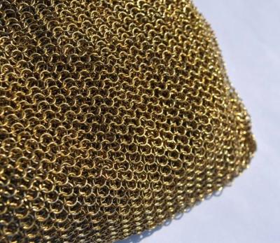 China Decorative S Hook Metal Ring Mesh With Flat Wire High quality square shape stainless steel ring mesh for scrubber for sale