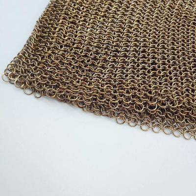 China Stainless Steel Welded Ring Decorative Mesh / Metal Ring Curtain metal room divider decoration for sale